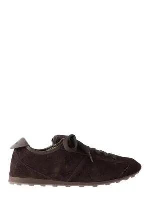 Jacquemus The Tennis Leather-trimmed Suede Sneakers - Brown
