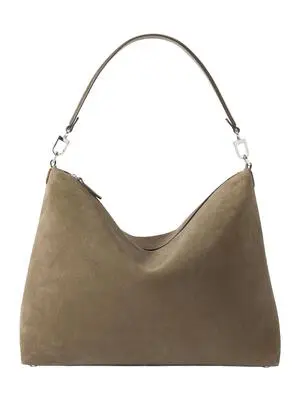 TOTEME Bevel Medium Textured-suede Tote - Brown