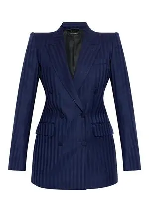TOM FORD Wool Pinstripe Blazer - Navy Blue