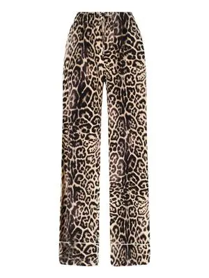 Ermanno Scervino Animal Print Pajama Pants - Brown