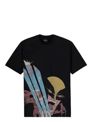 OVO Marvel Wolverine Masthead Tee Shirt - Fade Out Black