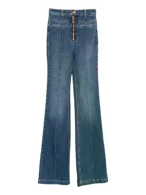 Elisabetta Franchi Zip-detail Bootcut Denim Jeans - Blue