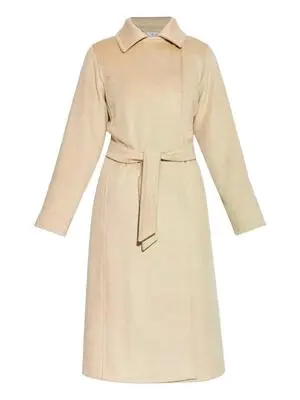 Max Mara Long-sleeve Belted Coat - Neutrals