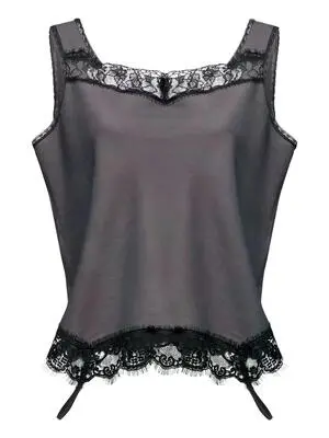 MAISON MARGIELA Lace Trim Top - Grey