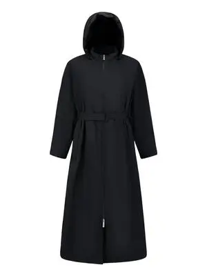 Herno Hooded Belted Raincoat - Black