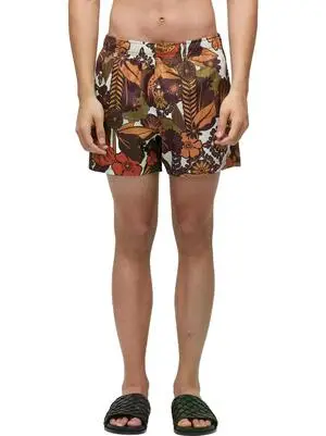 OSKLEN Floral Print Swim Shorts - Brown