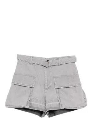 Sacai Belted Denim Cargo Shorts - Grey