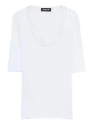 Fabiana Filippi Scoop-neck Jersey T-shirt - Blue