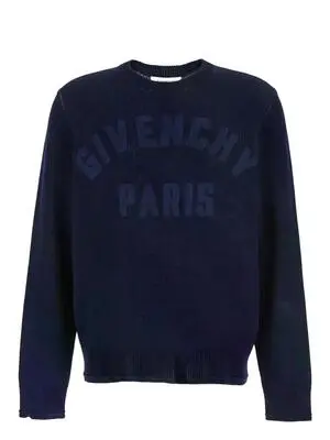 Givenchy Lettering-detail Cotton Sweater - Blue