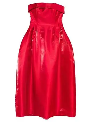 MIAU BY CLARA ROTESCU Strapless Midi Dress - Red