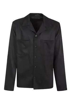 GOLDEN GOOSE Chest-pocket Virgin Wool Shirt - Black