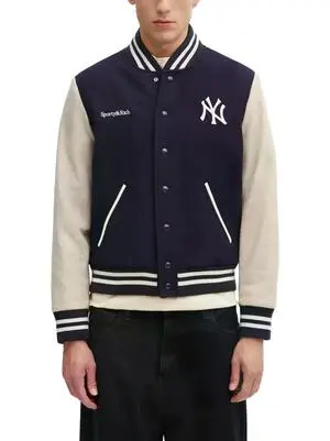 SPORTY & RICH Striped Logo Jacket - Blue