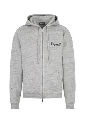 Dsquared2 Logo-embroidered Zip-fastening Hoodie - Grey