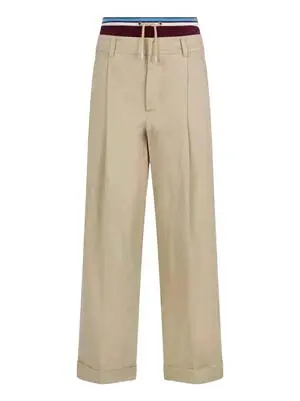 Dsquared2 Pleated Embroidery-logo Trousers - Neutrals
