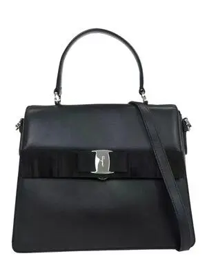FERRAGAMO 2010s Leather Tote Bag - Black