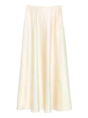 FORTE_FORTE Satin-finish A-line Skirt - Neutrals