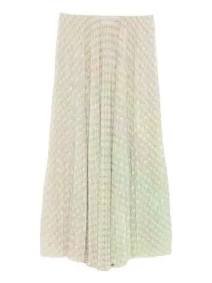 FORTE_FORTE Plissé Pattern Midi Skirt - Neutrals