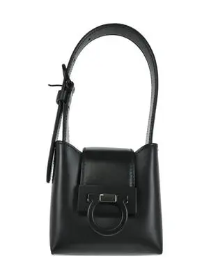 Prada 2010s Gancini Leather Shoulder Bag - Black