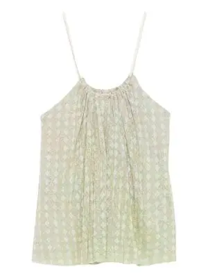 FORTE_FORTE Diamond-pattern Sleeveless Top - Neutrals