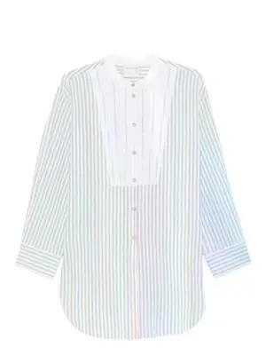 FORTE_FORTE Striped Button Shirt - Blue