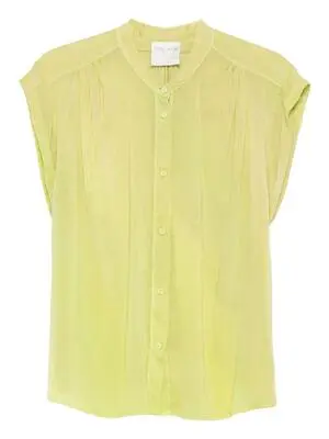 FORTE_FORTE Buttoned Short-sleeve Shirt - Yellow