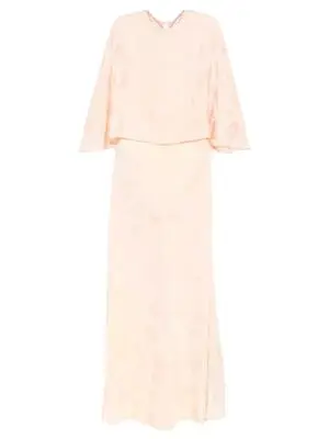 FORTE_FORTE Overlay Floral Maxi Dress - Pink