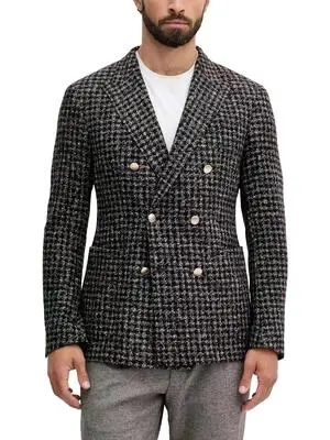 JOOP! Check-pattern Double-breasted Blazer - Black