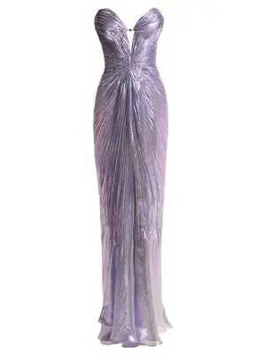 MARIA LUCIA HOHAN Metallic-effect Maxi Dress - Purple