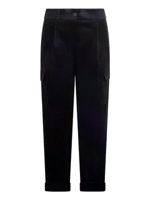 Peserico Corduroy-effect Trousers - Black