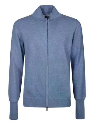 BALLANTYNE Cashmere Zip Cardigan - Blue