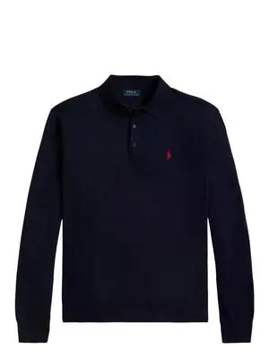 Polo Ralph Lauren Long-sleeve Collared Polo Shirt - Blue