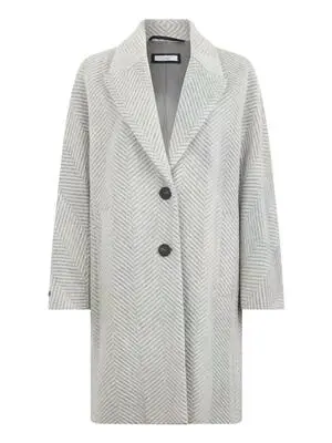 Peserico Herringbone Pattern Coat - Grey