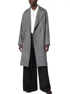 Tagliatore Double-breasted Houndstooth Coat - Grey