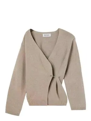 RÓHE V-neck Cardigan With Safety-pin Detail - Neutrals