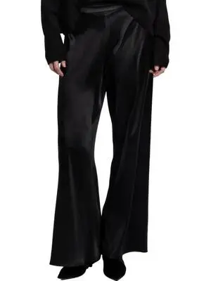 PETER COHEN Satin Flared Trousers - Black