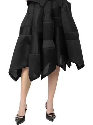 SHIRO SAKAI Panelled Patchwork Skirt - Black