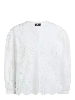 Etro Broderie-anglaise Top - White