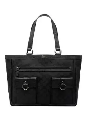 Gucci Gg Nylon Abbey D-ring Pocket Tote Bag - Black