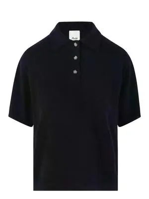 ALLUDE Three-button Polo Shirt - Black