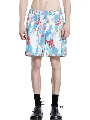 Alexander McQueen Floral Print Shorts - Blue