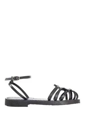 K.JACQUES Cyrenia Woven Ankle-strap Sandals - Black