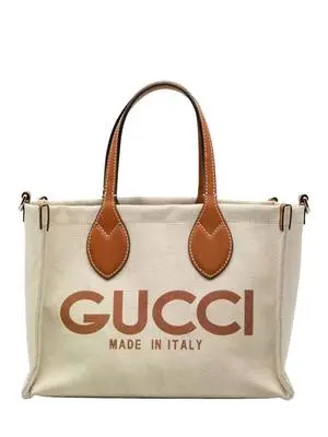 Gucci Canvas Logo Tote - Brown