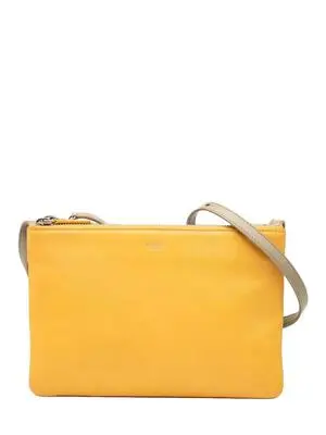 Celine Large Tricolor Lambskin Trio Crossbody Bag - Yellow