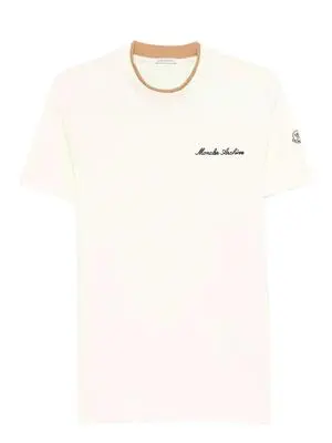 Moncler Embroidered T-shirt - Neutrals