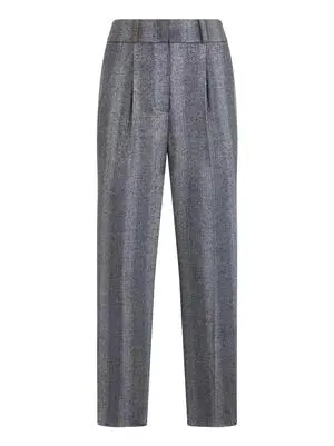 Peserico Belt-loop Herringbone Trousers - Grey