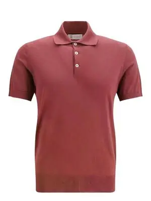 Brunello Cucinelli Button Collar Polo Shirt - Red