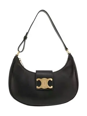 Celine 2020 Ava Triomphe Leather Shoulder Bag - Black