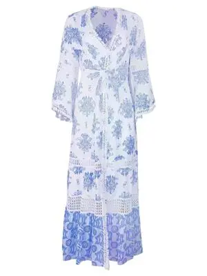 Temptation Positano Floral-print Lace Maxi Dress - White