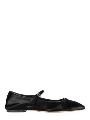 AeydĒ Mary-jane Pony Hair Ballet Flats - Black