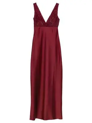 ATU BODY COUTURE Lace V-neck Maxi Dress - Red